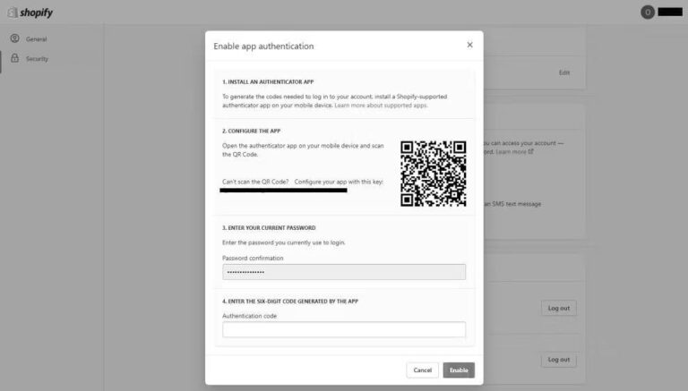 Shopify Authenticator App: How to set up two-step authentication?